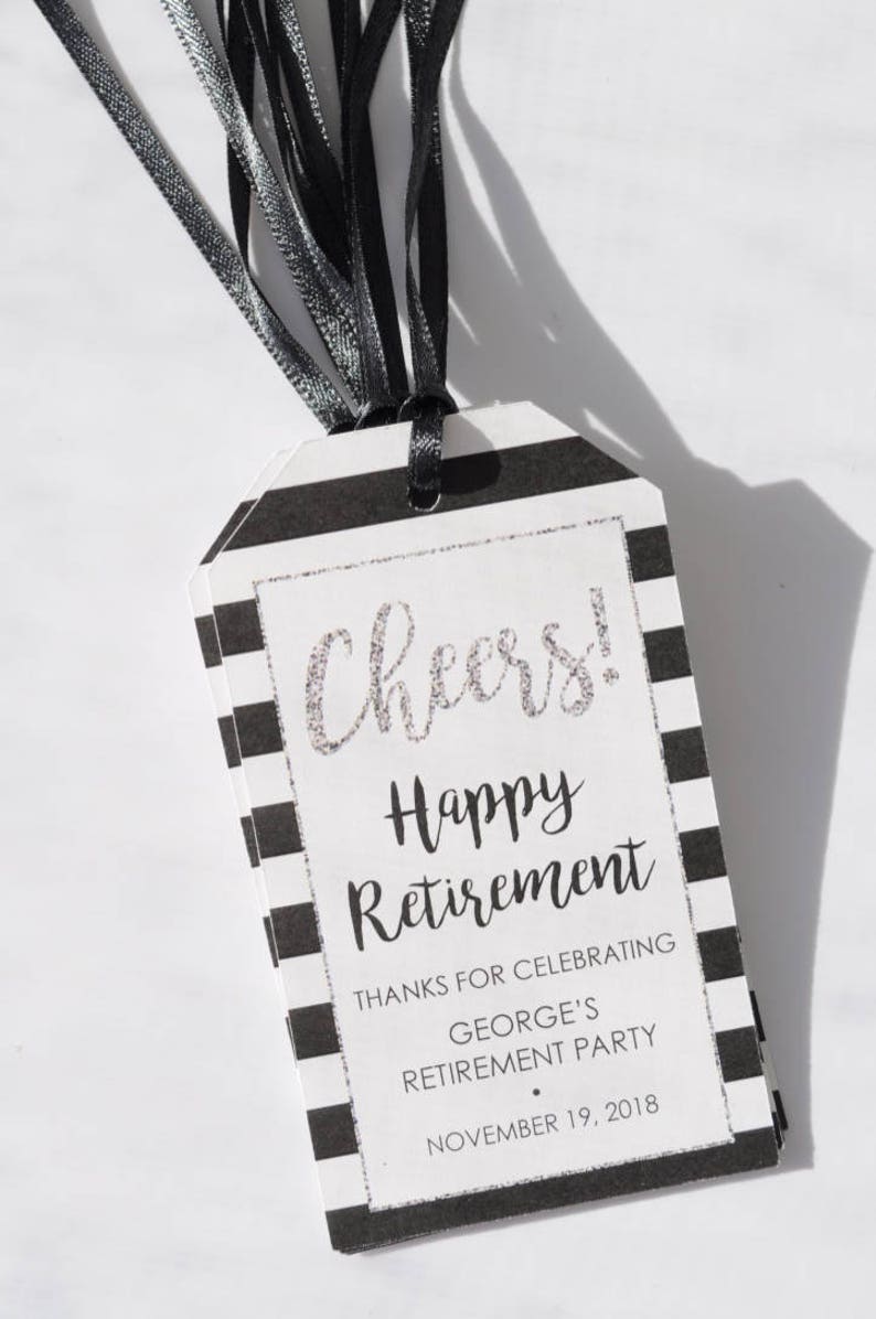 Retirement Party Favor Tags Happy Retirement Mini Wine - Etsy