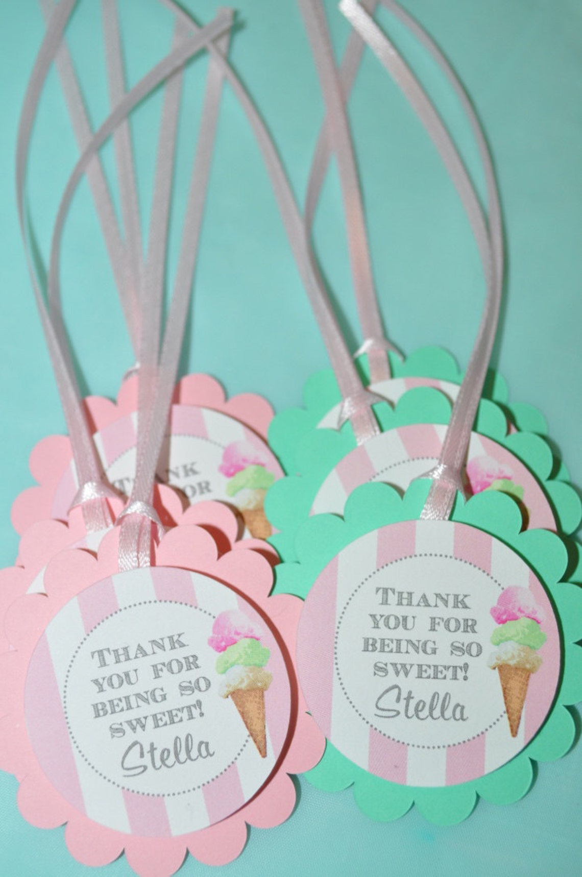 Ice Cream Birthday Favor Tags Sweet Shoppe Vintage Ice Cream - Etsy