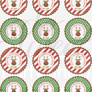 Reindeer Birthday Favor Sticker Labels, Personalized Birthday Stickers ...