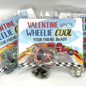 Valentines Day Race Cars Bags and Card Set Wheelie Cool Race Car ...
