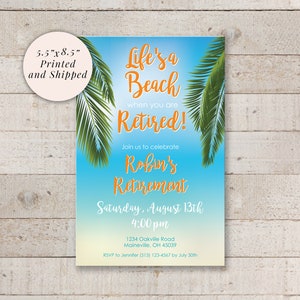 Beach Retirement Party Invitations Life's A Beach When You Are Retired ...