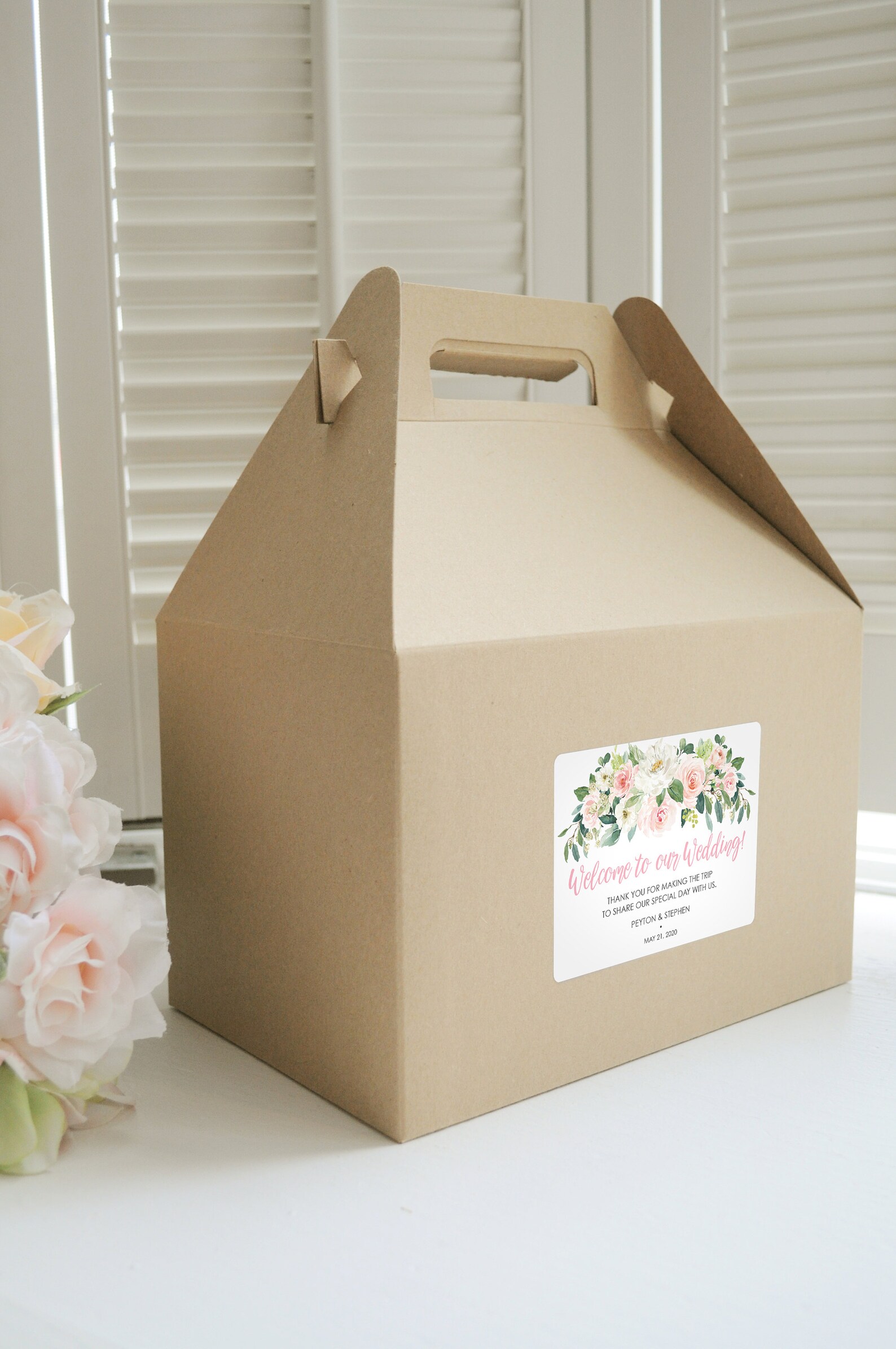 Wedding Welcome Bag Gable Box Stickers Wedding Out of Town Guest Thank ...