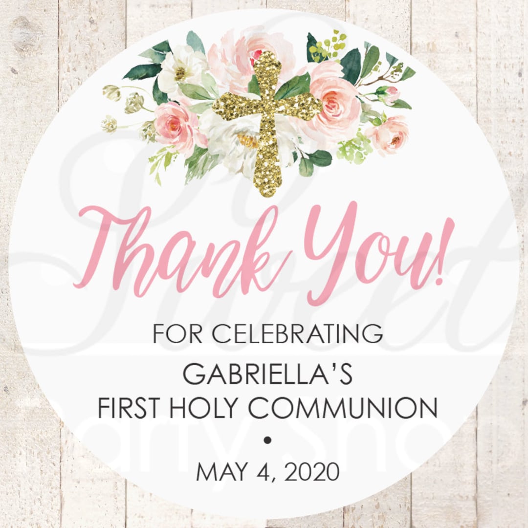 First Holy Communion Favor Stickers Girls 1st Holy Communion - Etsy