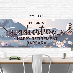 Retirement Banner, Happy Retirement Decorations, It's Time for ...
