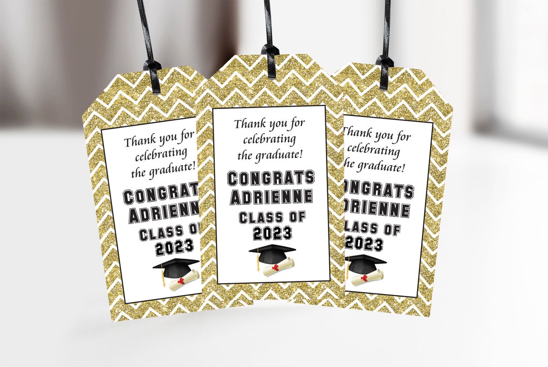 Graduation Thank You Tags, Class of 2023 Favors, Graduation Party Favor ...