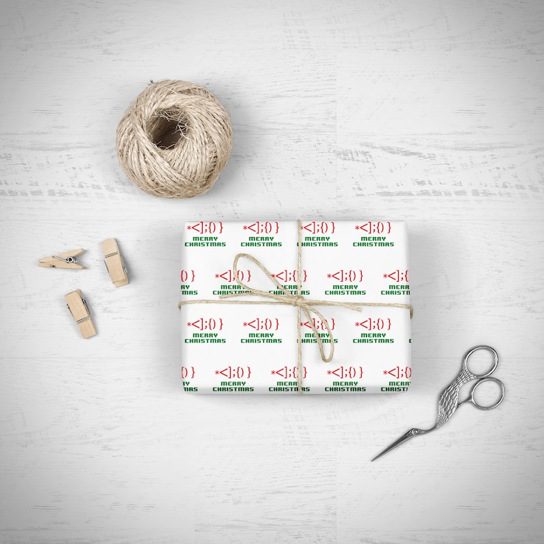 ASCII Art Christmas Gift Wrap 8 Bit Gamer Wrapping Paper - Etsy