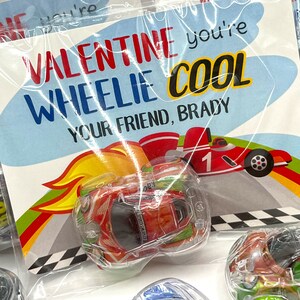 Valentines Day Race Cars Bags and Card Set Wheelie Cool Race Car ...