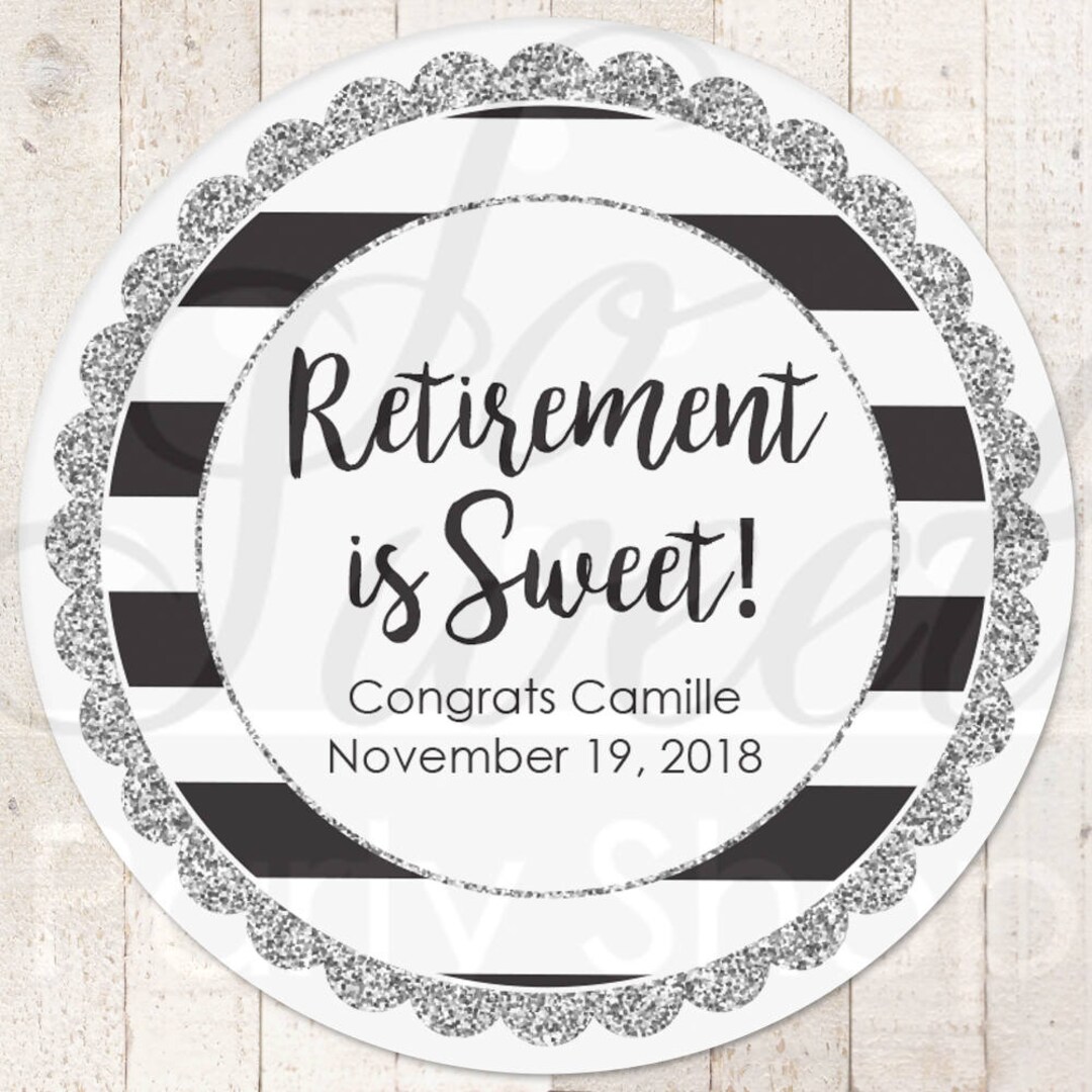 Retirement Favors Stickers, Retirement Party, Silver Retirement is ...