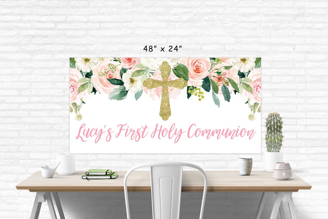First Holy Communion Banner, 1st Communion Party Decorations ...