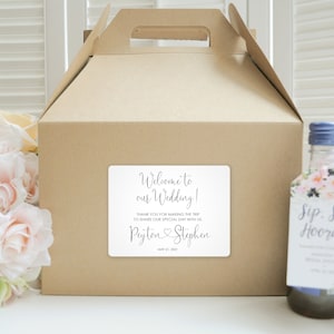 Wedding Welcome Boxes and Stickers Wedding Hotel Guest Gable Boxes ...