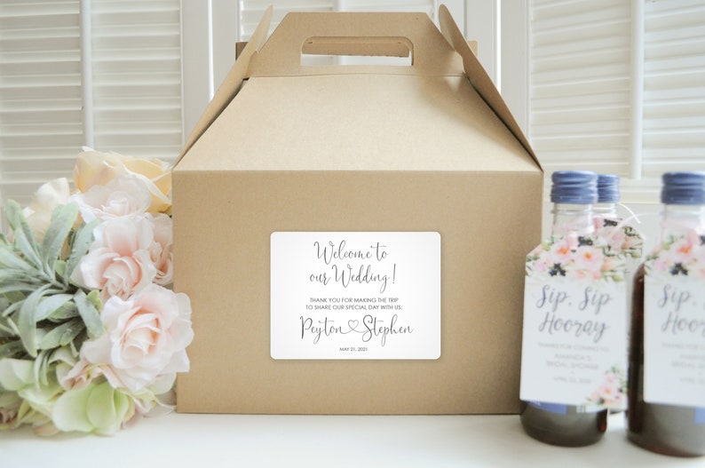Wedding Welcome Boxes and Stickers Wedding Hotel Guest Gable - Etsy