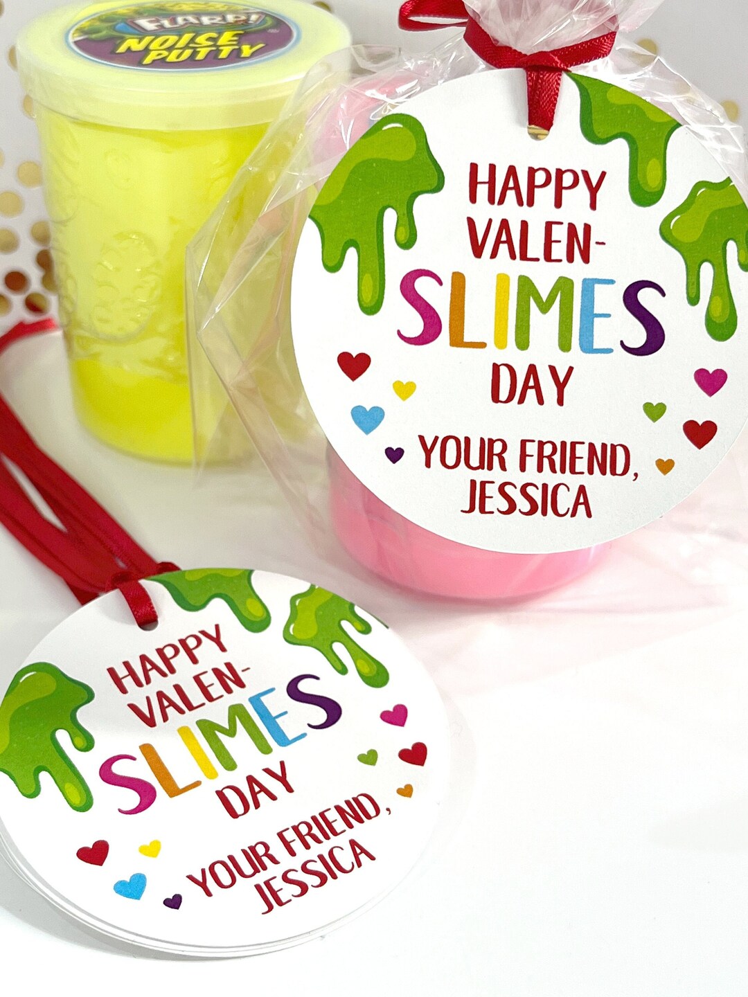 Slime Valentine Tags for Kids School Valentines Day Cards Classroom ...