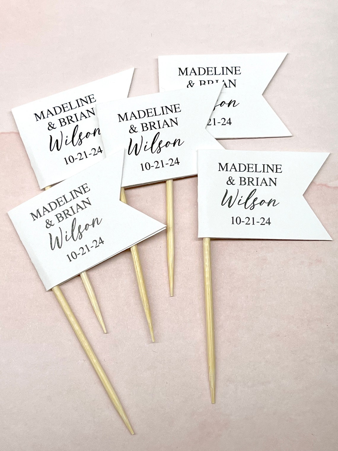 Wedding Cupcake Flags Toothpick Flags Personalized Cupcake Flags Custom ...