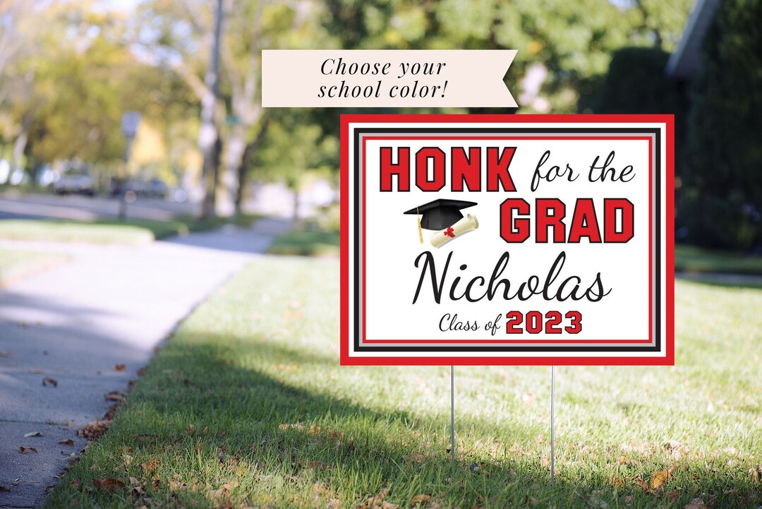 Honk for the Grad Graduation Yard Sign Class of 2023 Lawn Sign High ...