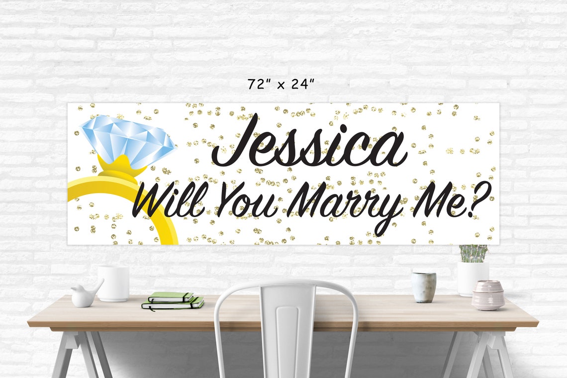 Will You Marry Me Banner Sign, Personalized Marriage Proposal Sign ...