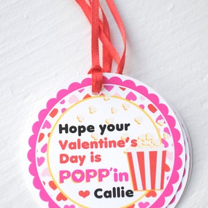 Popcorn Valentine Tags, Valentines Day Cards, School Valentine's ...