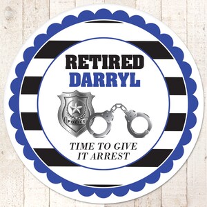 Police Retirement Favor Stickers, Police Officer Retirement Party ...