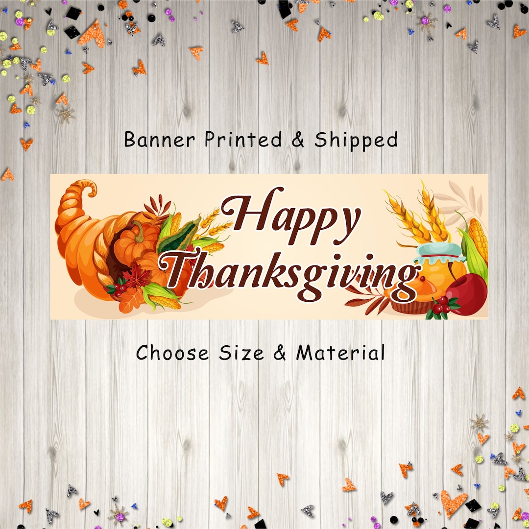 Thanksgiving Banner Happy Thanksgiving Decorations Fall Harvest ...
