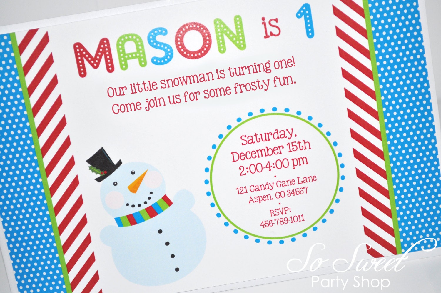 Snowman 1st Birthday Invitations Winter Onederland Birthday | Etsy
