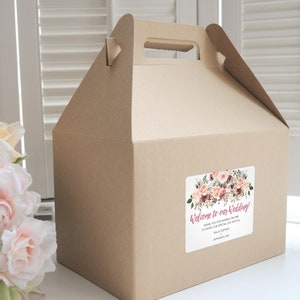 Wedding Gift Bag Sticker Wedding Welcome Gable Box Stickers Wedding Out ...