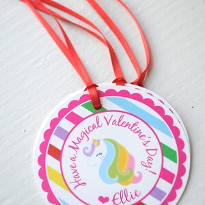 Unicorn Valentine Treat Tags, Kids Valentines Day Treat Tags, Classroom ...