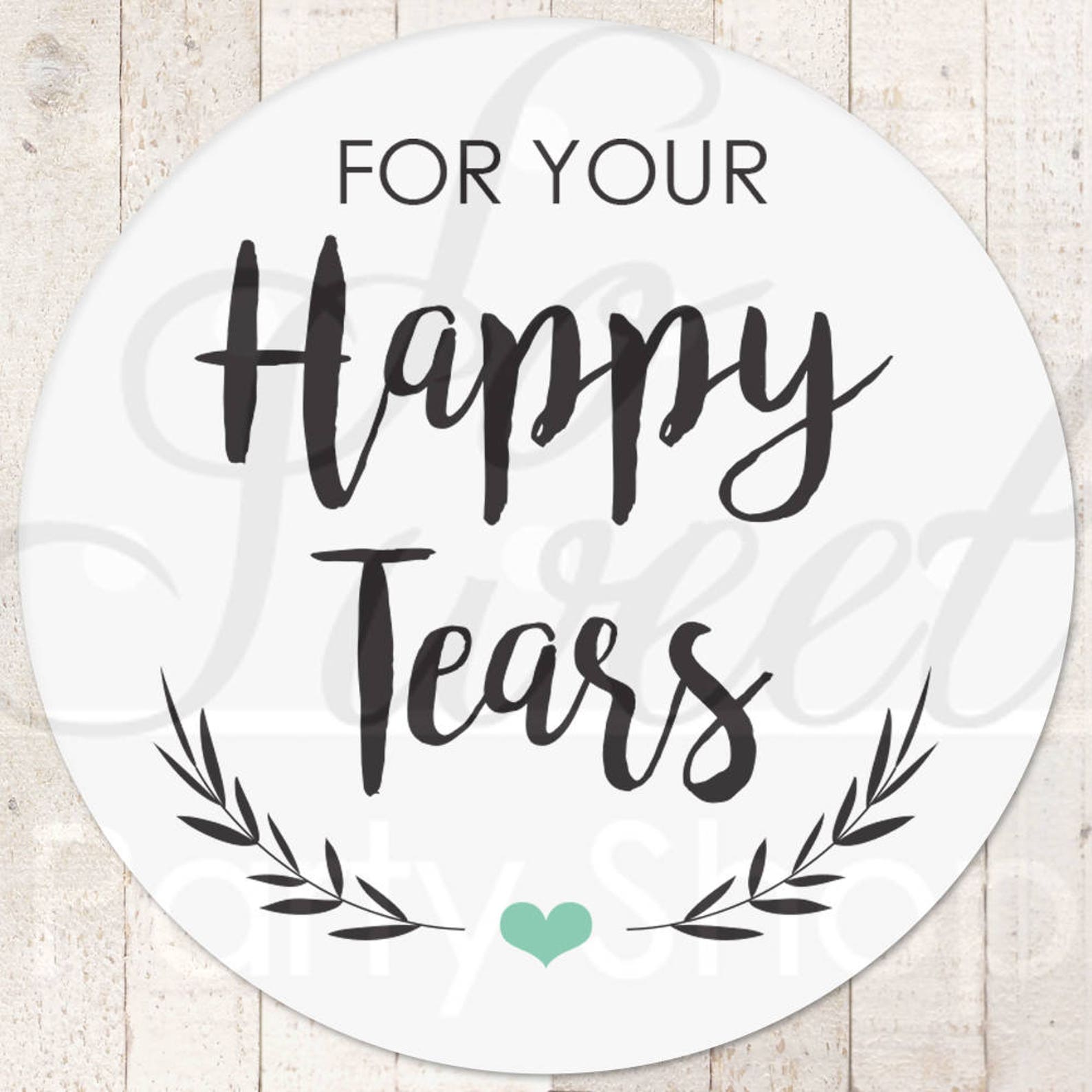 Wedding Favor Stickers Happy Tears Stickers Tissue Sticker - Etsy