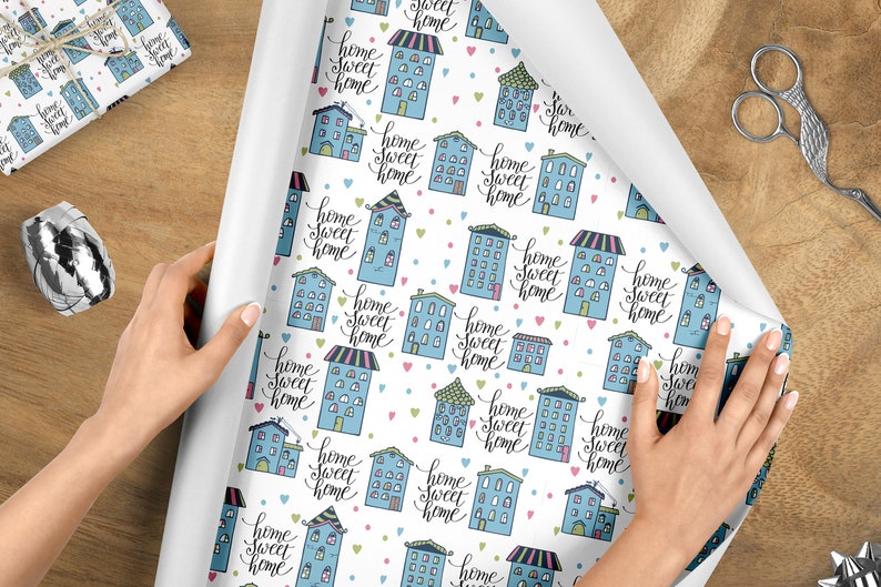 Housewarming Gift Wrap New House Gift Wrapping Paper Home - Etsy
