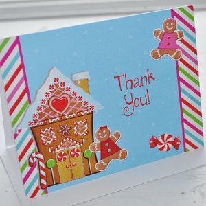 Gingerbread Birthday Party Thank You Cards Holiday, Winter Birthday ...
