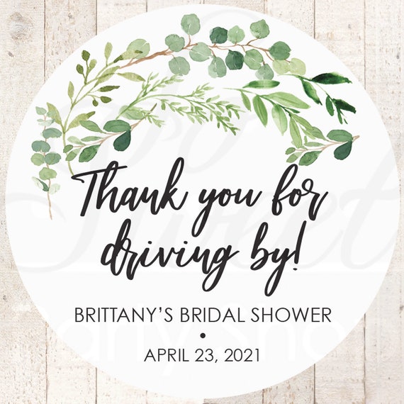 Drive By Bridal Shower Favor Stickers, Drive Through Wedding Shower ...
