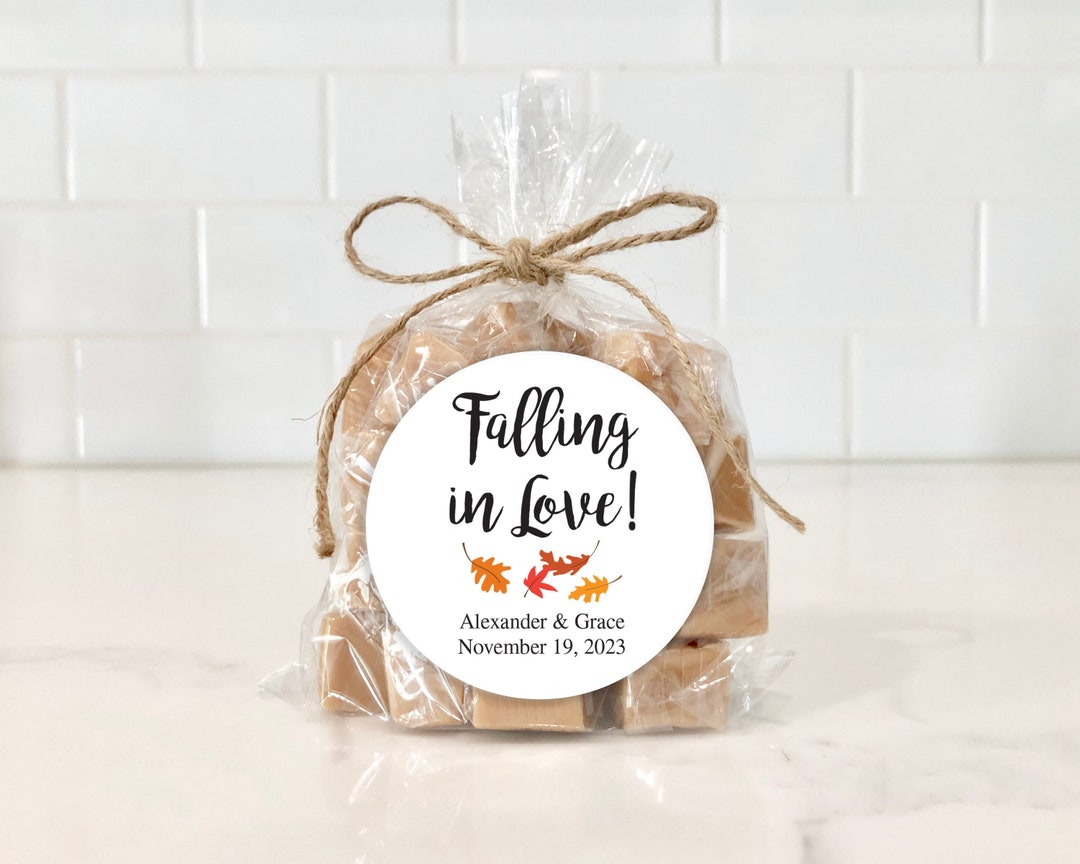 Falling in Love Wedding Favor Stickers Fall Wedding Thank You Labels ...