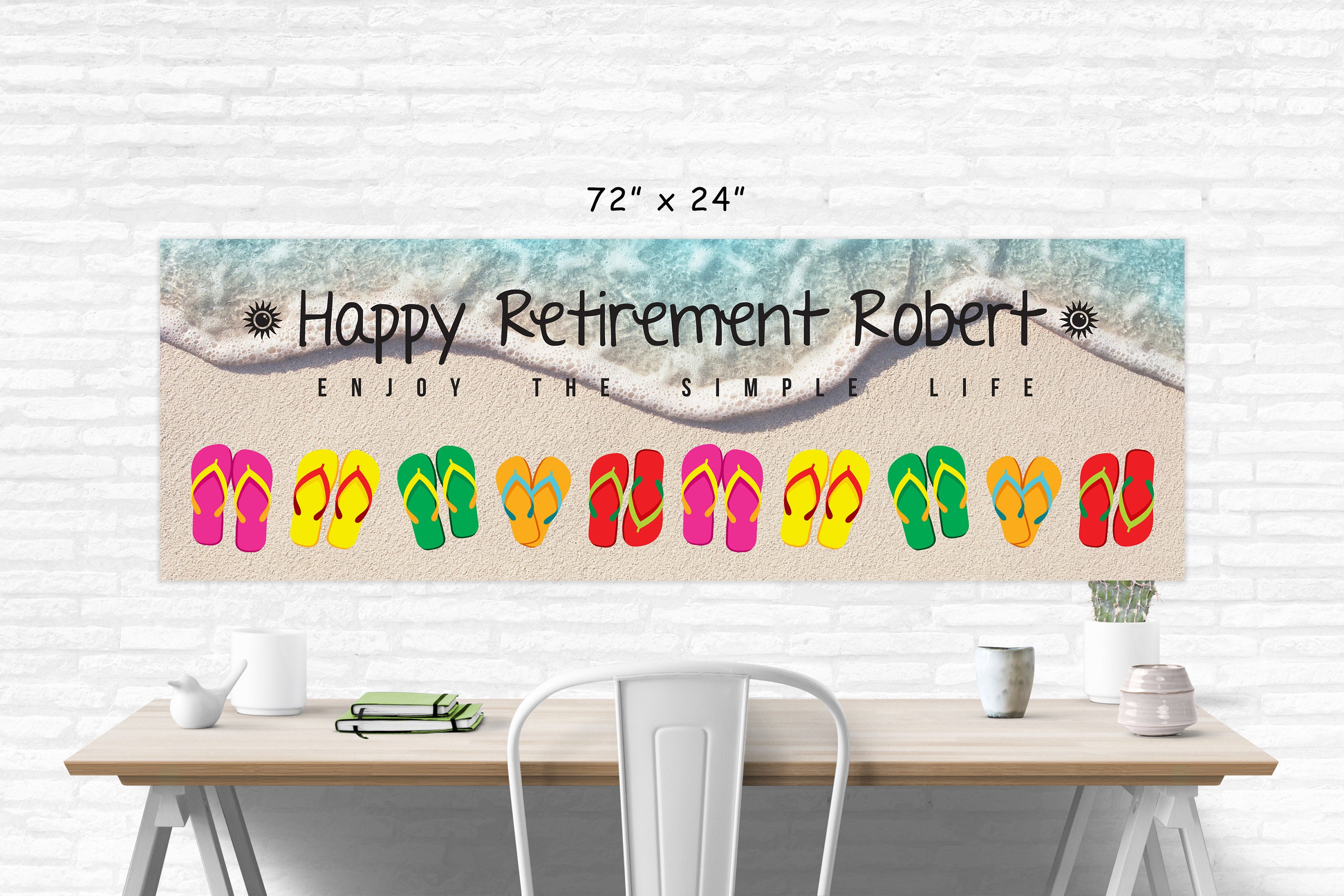 Personalized Beach Retirement Banner, Happy Retirement Decorations ...