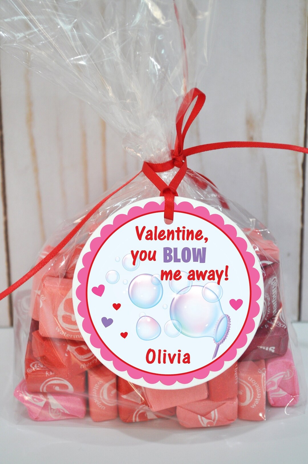 Bubbles Valentine Tags Kids School Valentines Day You Blow Me Away ...
