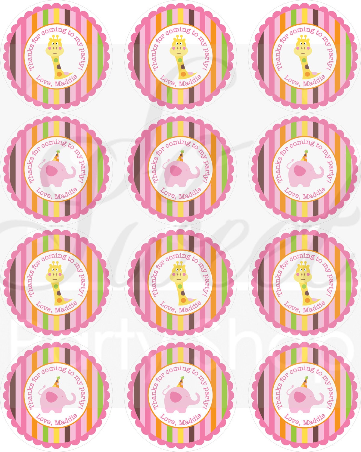 1st Birthday Favor Sticker Labels Thank You Stickers | Etsy