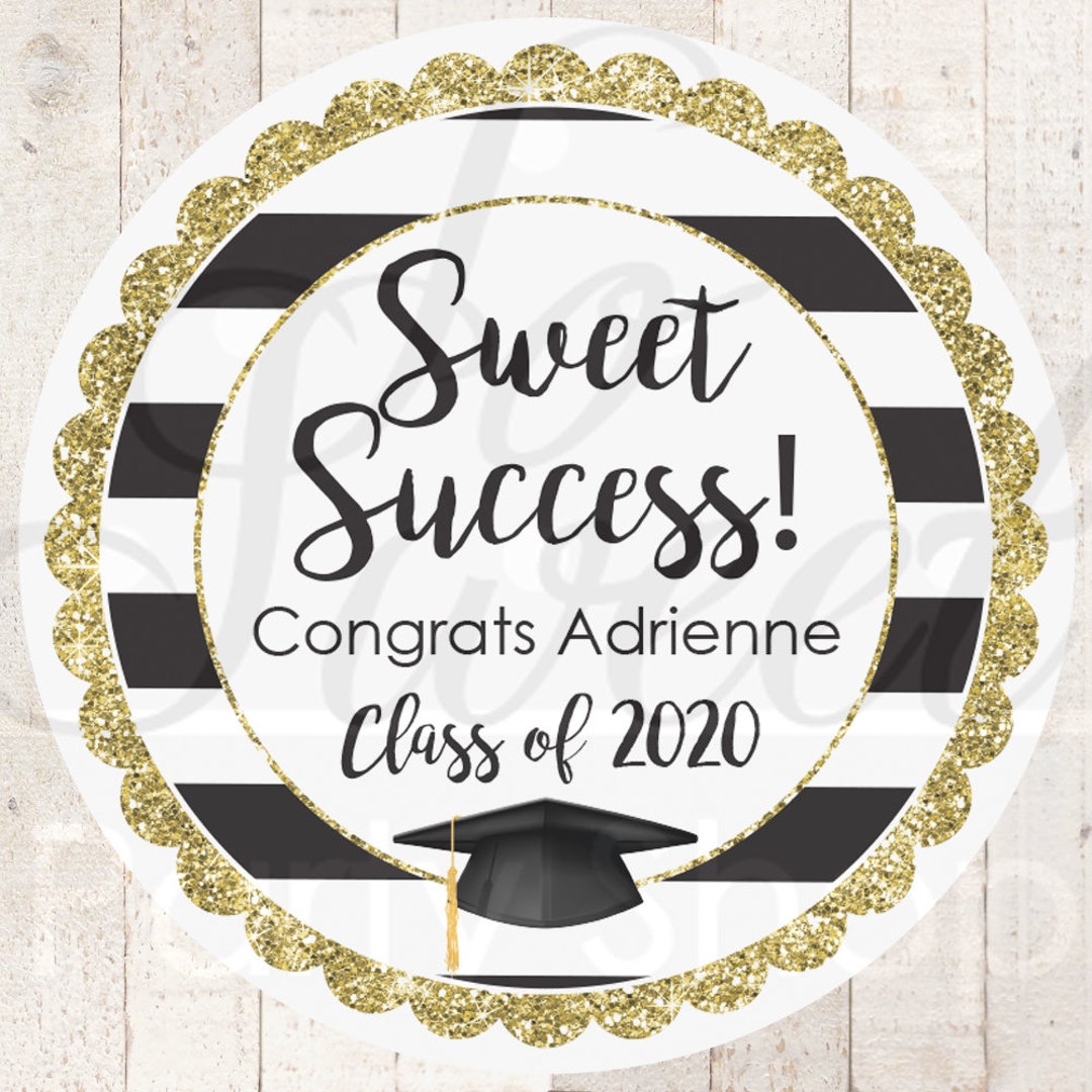 Graduation Party Favor Stickers Sweet Success Congrats Grad - Etsy