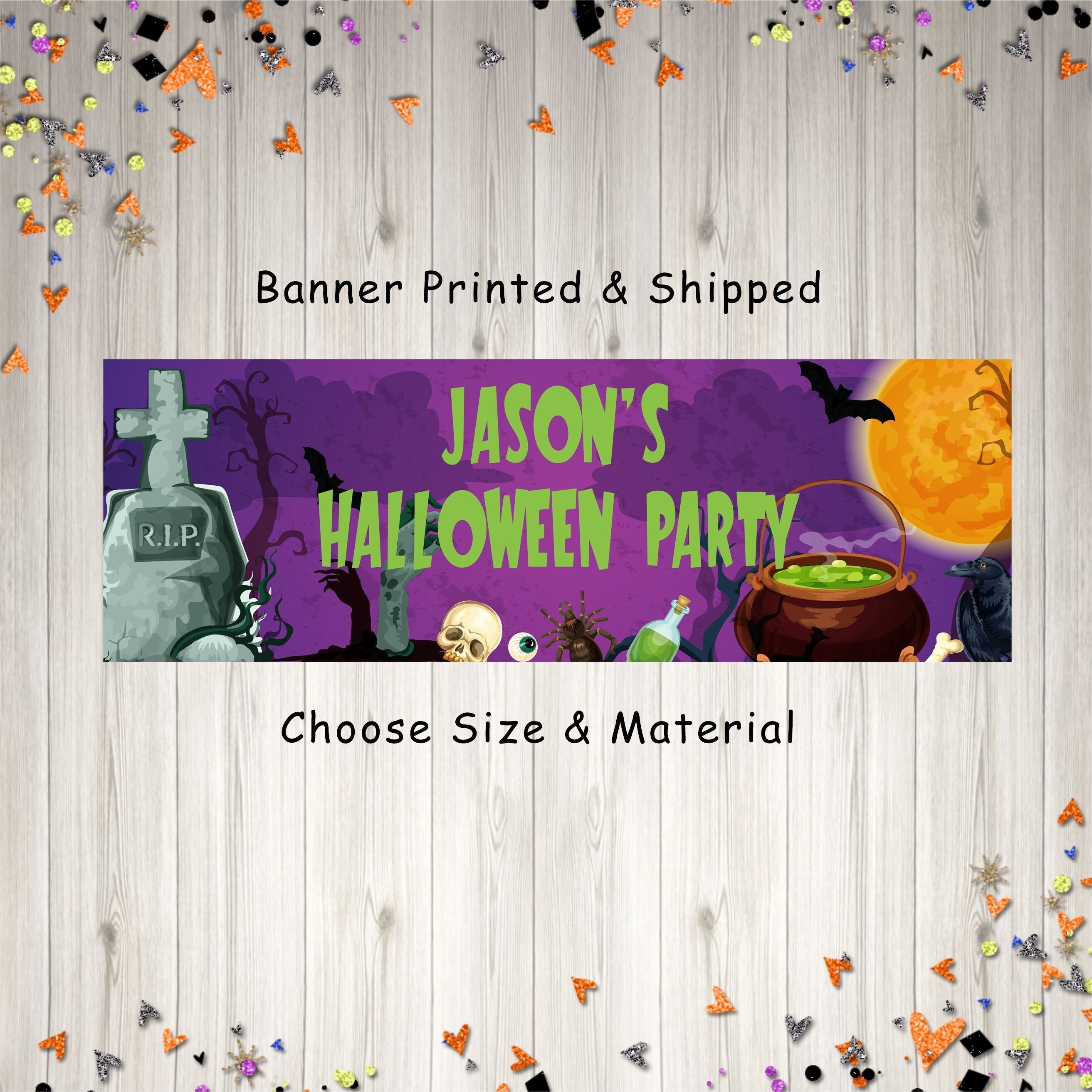 Personalized Halloween Banner Halloween Party Banner | Etsy