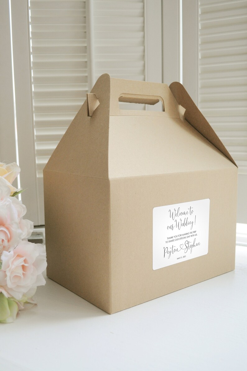 Wedding Welcome Boxes and Stickers Wedding Hotel Guest Gable - Etsy