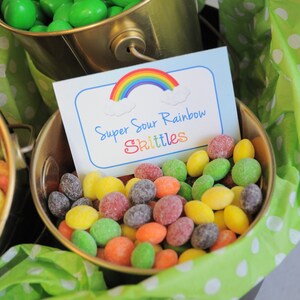 Rainbow Party Food Label Cards, Rainbow Candy Labels, Rainbow Birthday ...