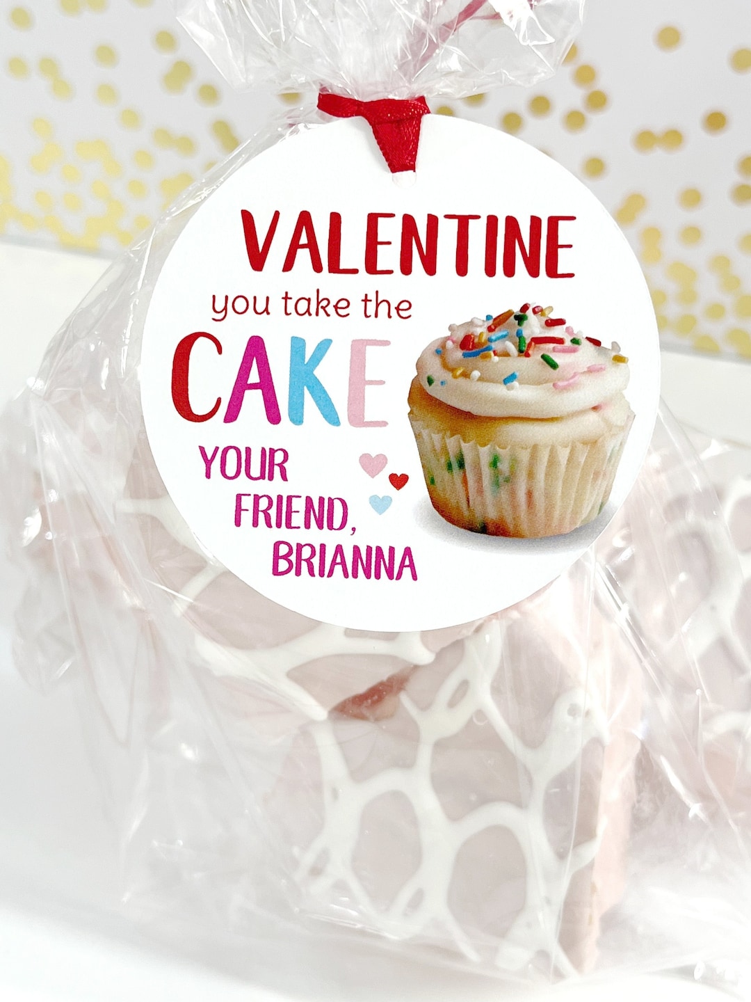 Valentine Tags for Kids, You Take the Cake, School Valentines Day Cards ...