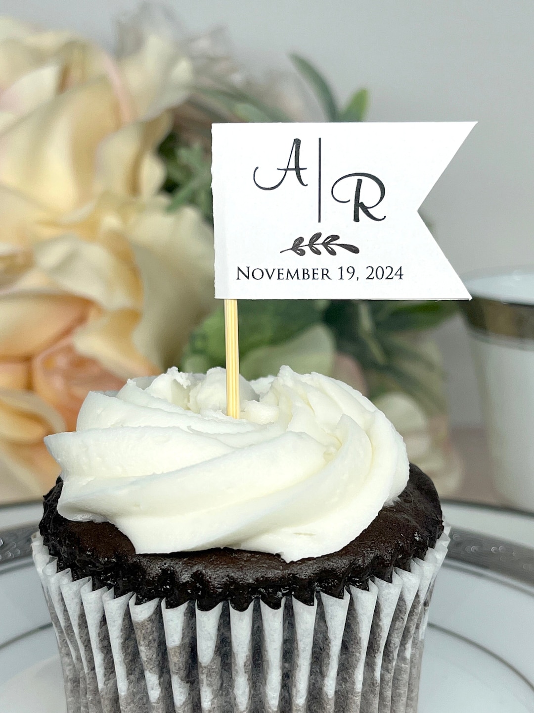 Wedding Cupcake Flags Toothpick Flags Personalized Cupcake Flags Custom ...