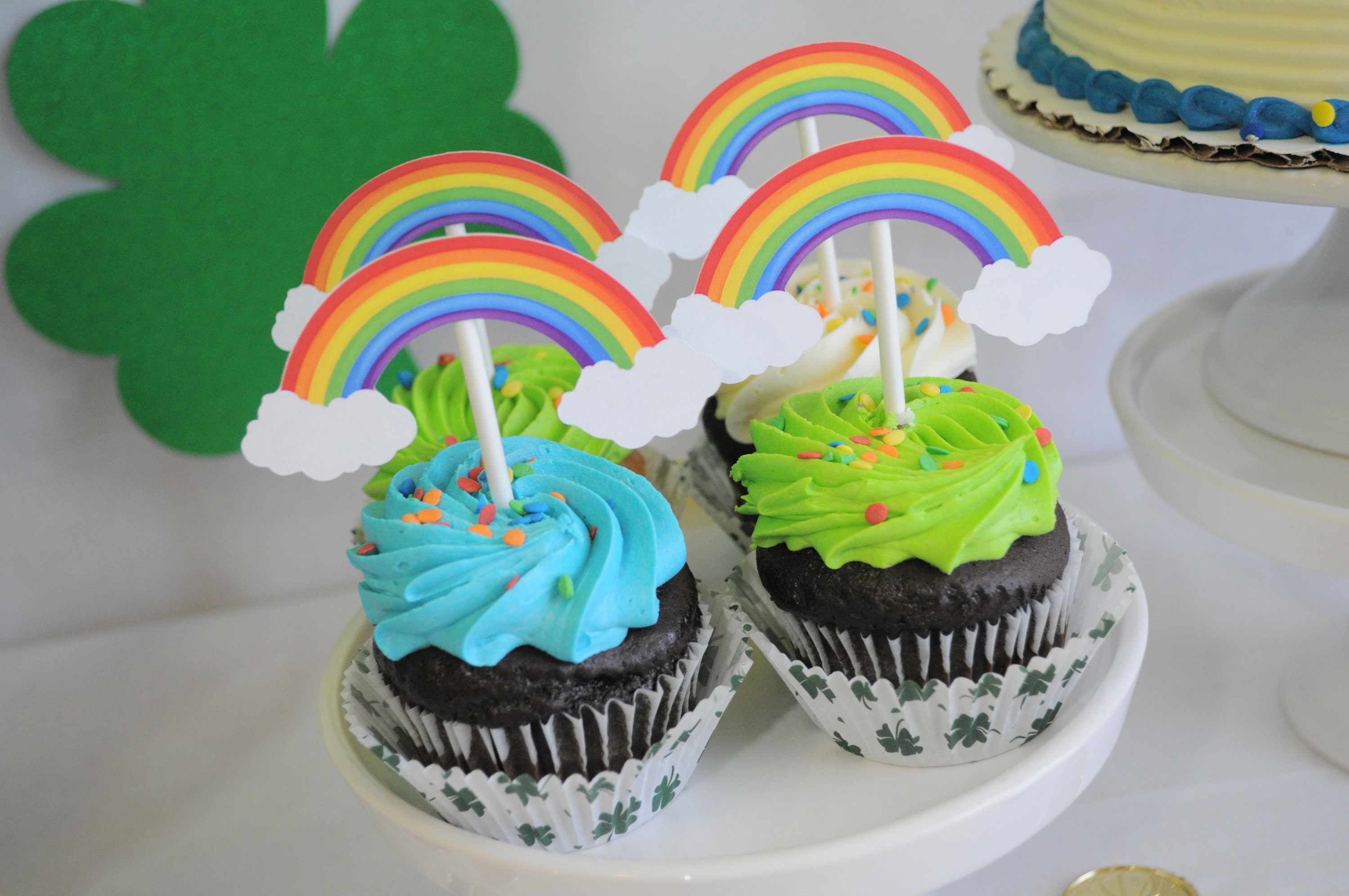 Rainbow Birthday Cupcakes