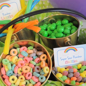 Rainbow Party Food Label Cards, Rainbow Candy Labels, Rainbow Birthday ...