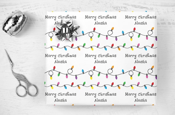 Personalized Name Christmas Gift Wrap, Personalized Name Wrapping Paper ...