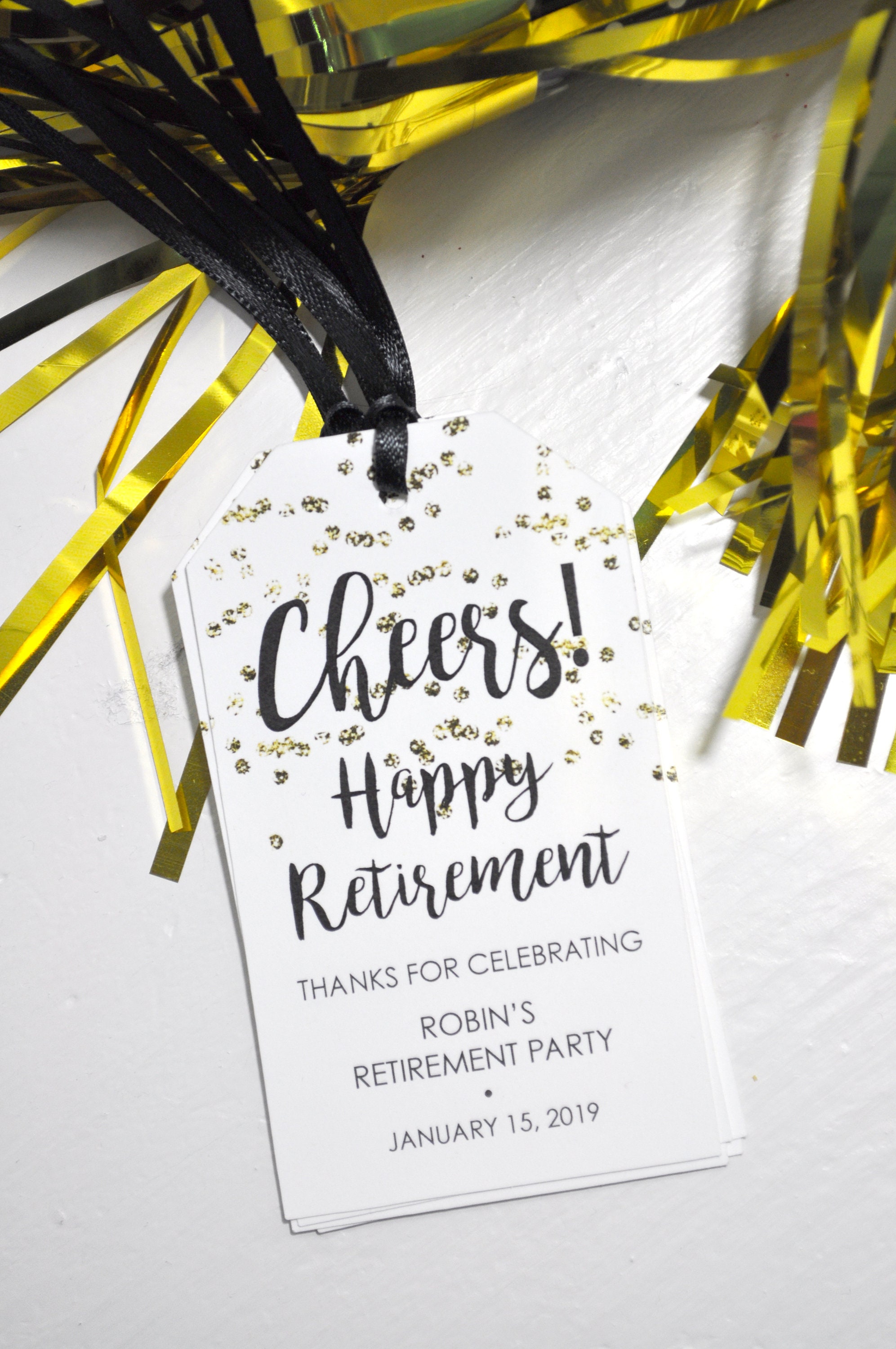 Retirement Party Favor Tags Cheers Happy Retirement Mini Wine | Etsy