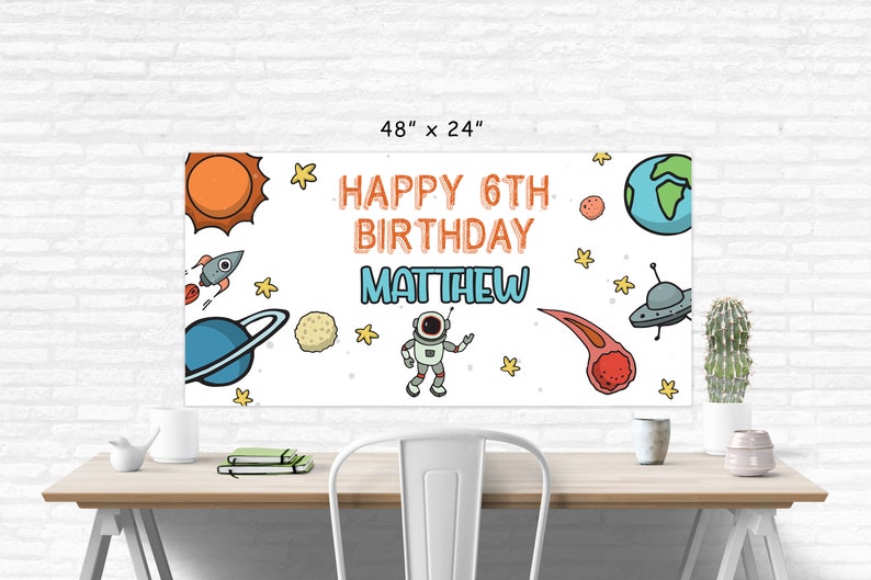 Space Birthday Banner Happy Birthday Banner Outer Space - Etsy