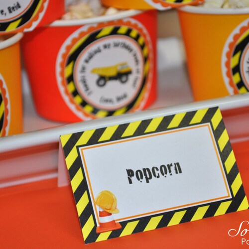 Construction Food Labels Boys Construction Birthday Party - Etsy