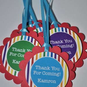 Rainbow Birthday Party Favor Tags Rainbow Birthday Party Decorations ...
