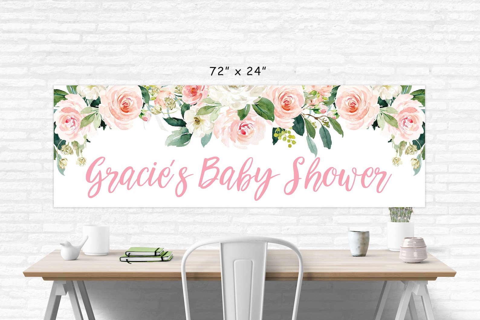 Baby Shower Banner, Girl Baby Shower Banner, It's A Girl Baby Shower ...