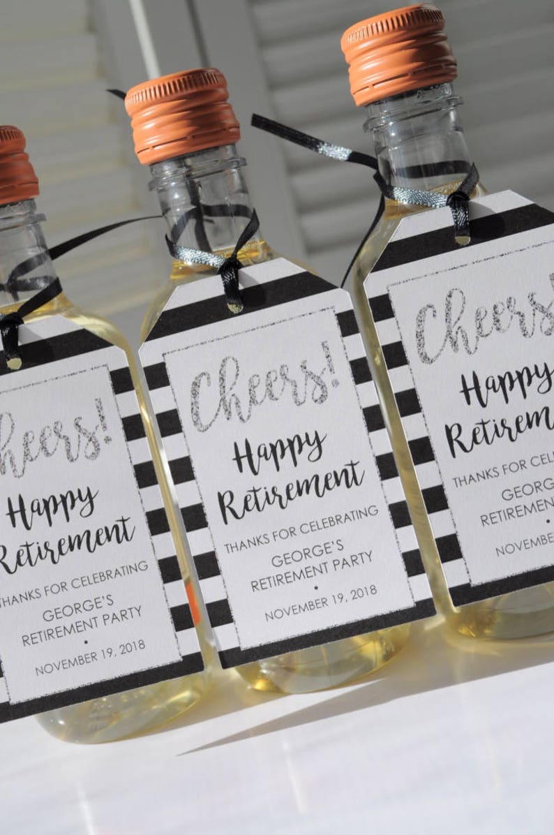Retirement Party Favor Tags Happy Retirement Mini Wine | Etsy