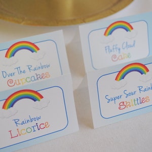 Rainbow Party Food Label Cards, Rainbow Candy Labels, Rainbow Birthday ...