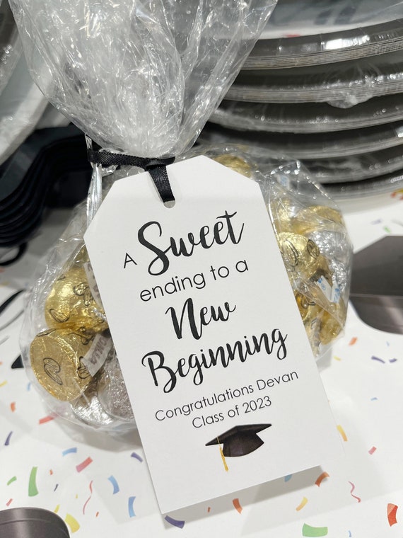 Graduation Tags Sweet Ending To a New Beginning Party Favor Tags ...